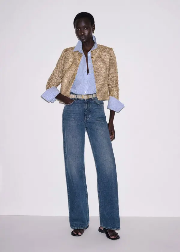 ME+EM Metallic Crop Evening Jacket