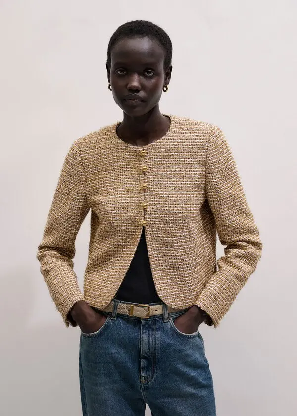 ME+EM Metallic Crop Evening Jacket