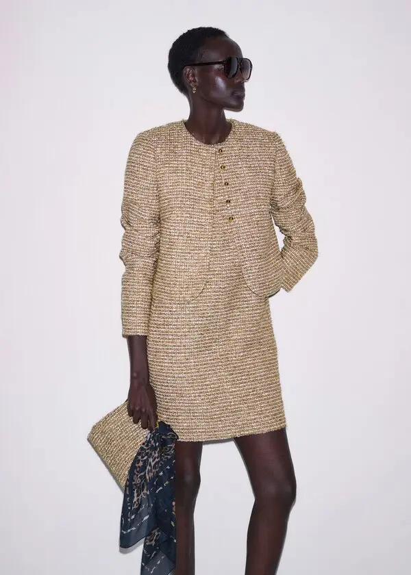 ME+EM Metallic Crop Evening Jacket