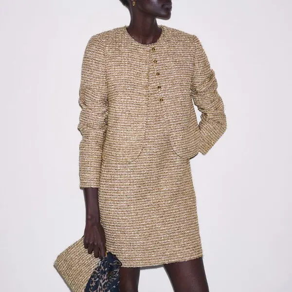 ME+EM Metallic Crop Evening Jacket
