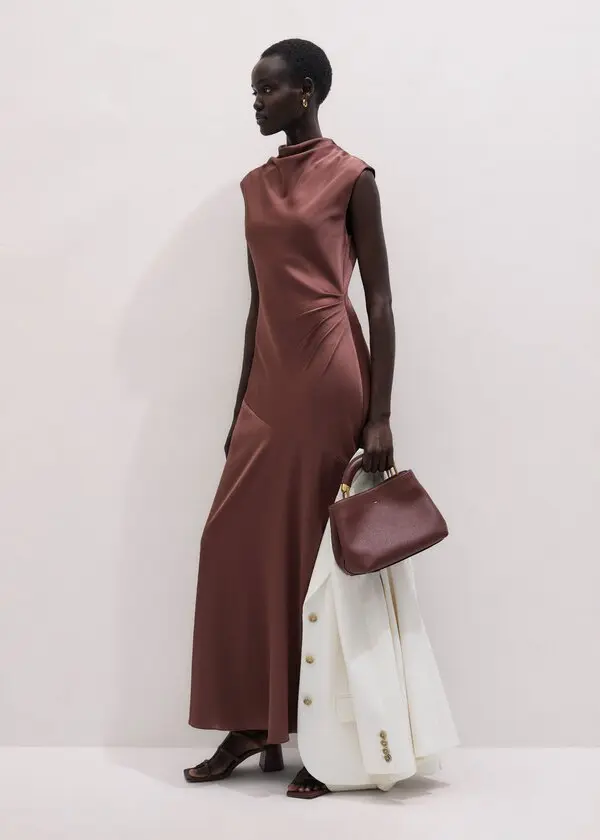 ME+EM Bias Cut Full Length Dress