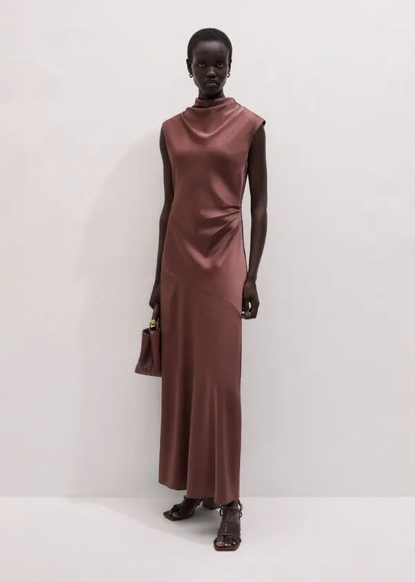 ME+EM Bias Cut Full Length Dress