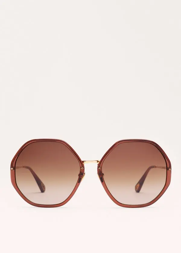 ME+EM Heptagonal Frame Sunglasses - Crystal Cinnamon
