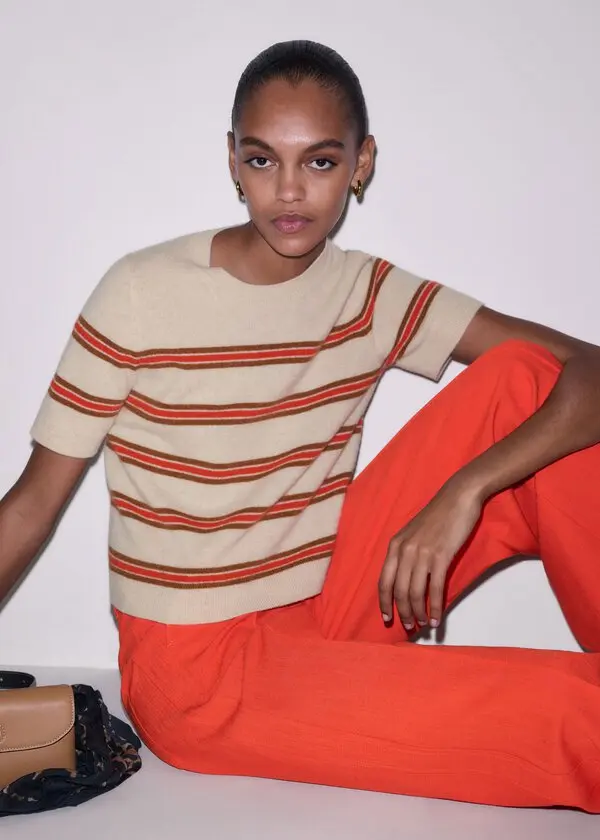 ME+EM Cashmere Stripe Knit Tee