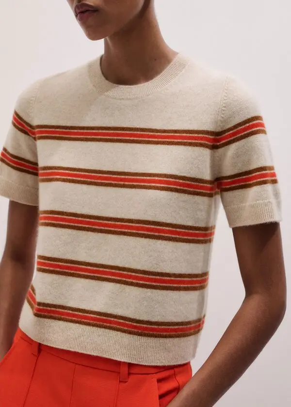 ME+EM Cashmere Stripe Knit Tee