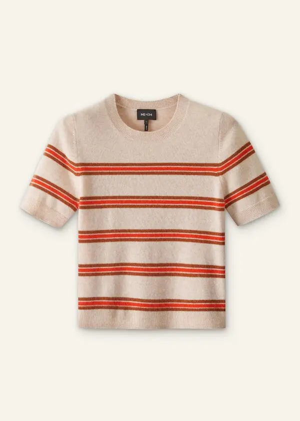 ME+EM Cashmere Stripe Knit Tee