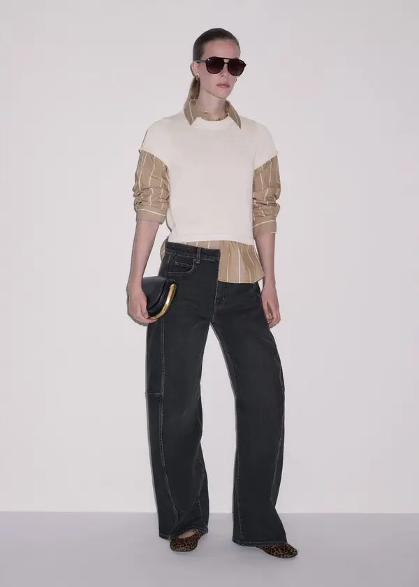 ME+EM Shrunken Straight Knit Baby Tee - Vanilla