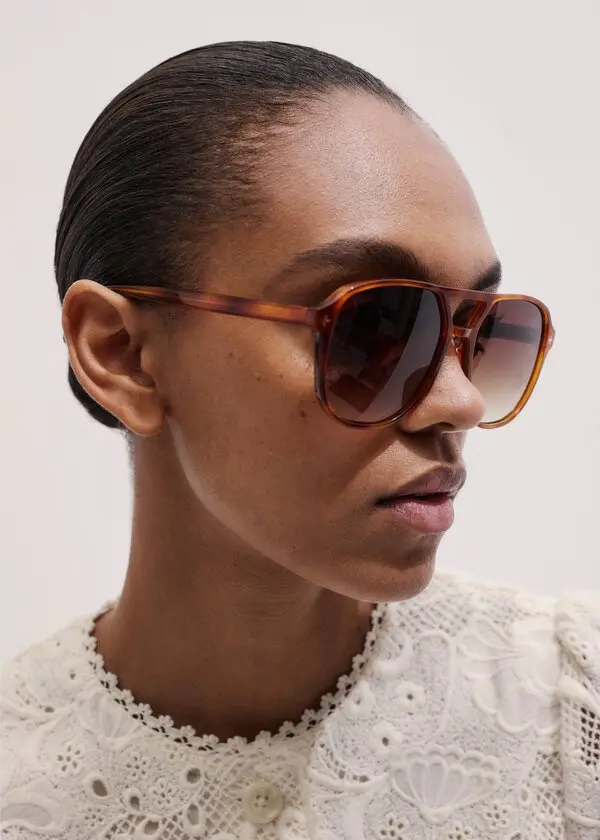 ME+EM Acetate Aviator Sunglasses - Havana Tortoiseshell