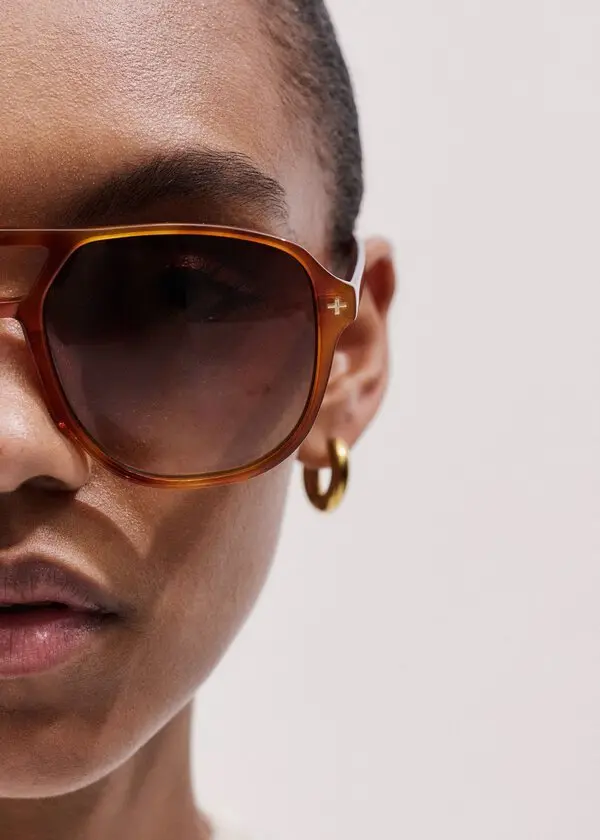 ME+EM Acetate Aviator Sunglasses - Havana Tortoiseshell