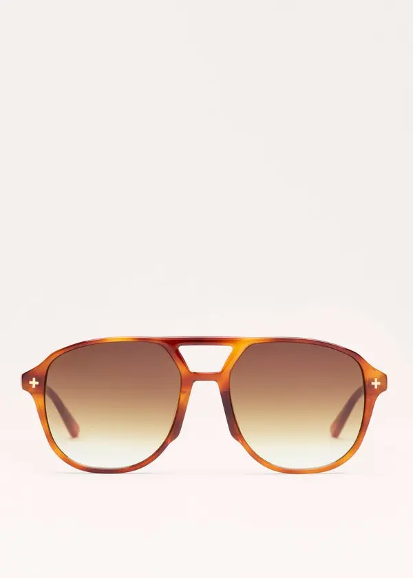 ME+EM Acetate Aviator Sunglasses - Havana Tortoiseshell