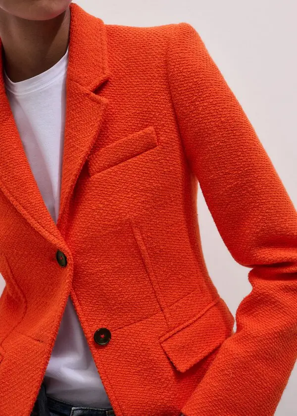 ME+EM Fitted Soft Sculpt Jacket - Tangerine Orange