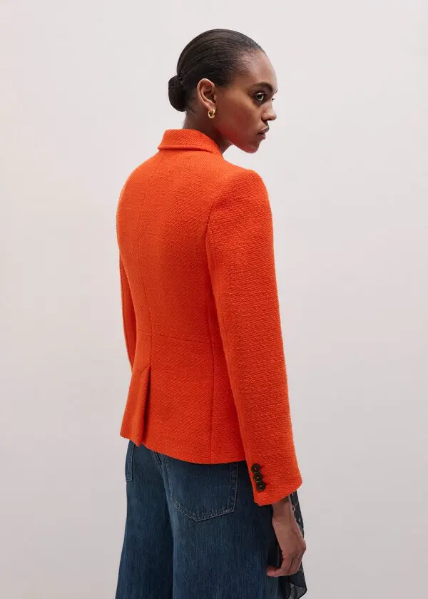 ME+EM Fitted Soft Sculpt Jacket - Tangerine Orange