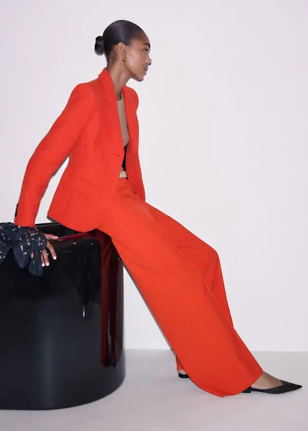 ME+EM Fitted Soft Sculpt Jacket - Tangerine Orange