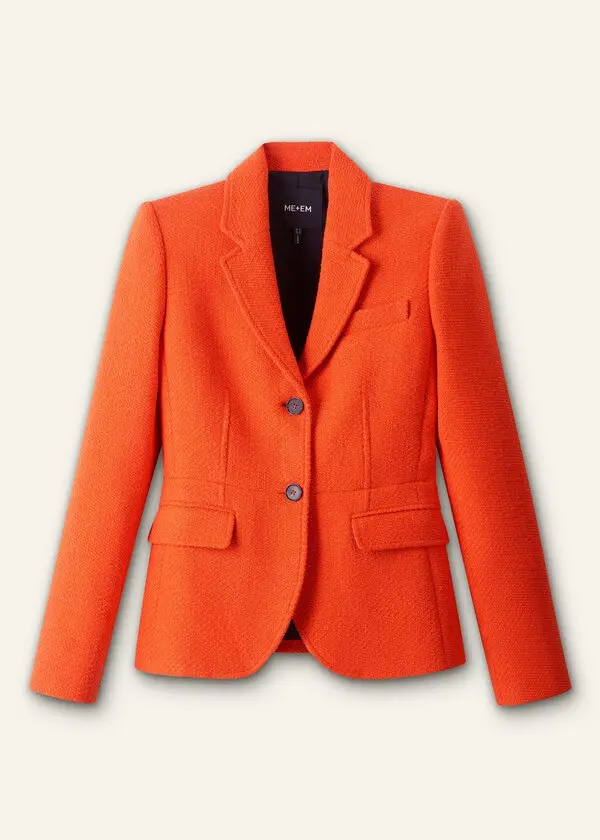 ME+EM Fitted Soft Sculpt Jacket - Tangerine Orange