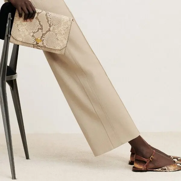 ME+EM Tailored Straight Crop Trousers - Sand