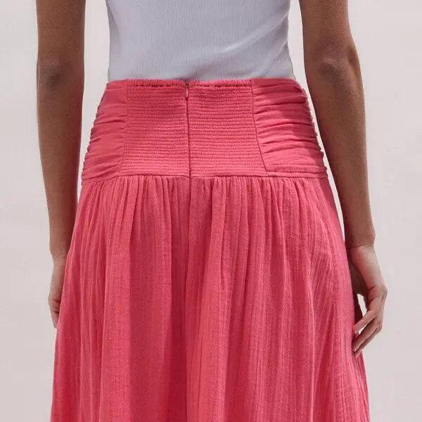 ME+EM Cheesecloth Maxi Skirt - Candy Coral