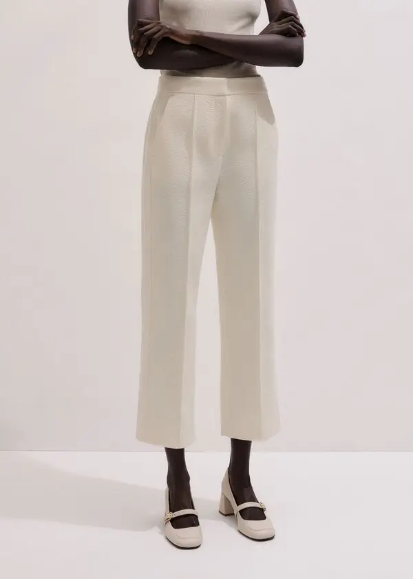 ME+EM Straight Crop Trousers - Ivory