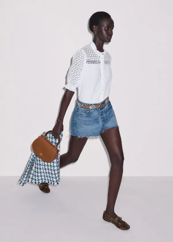 ME+EM Cheesecloth And Lace Blouse - Soft White