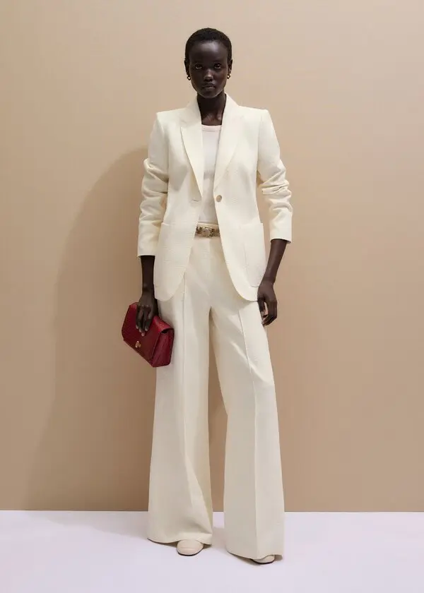 ME+EM Jacquard Wide-leg Trousers - Ivory