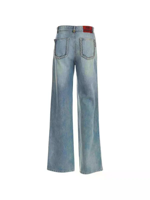 Just Cavalli Braided Ripped Jeans