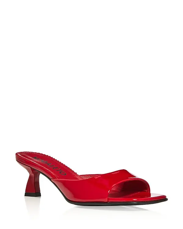 NODALETO Kitten Heel Mules - Red