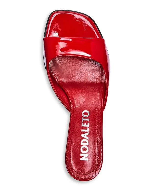 NODALETO Kitten Heel Mules - Red