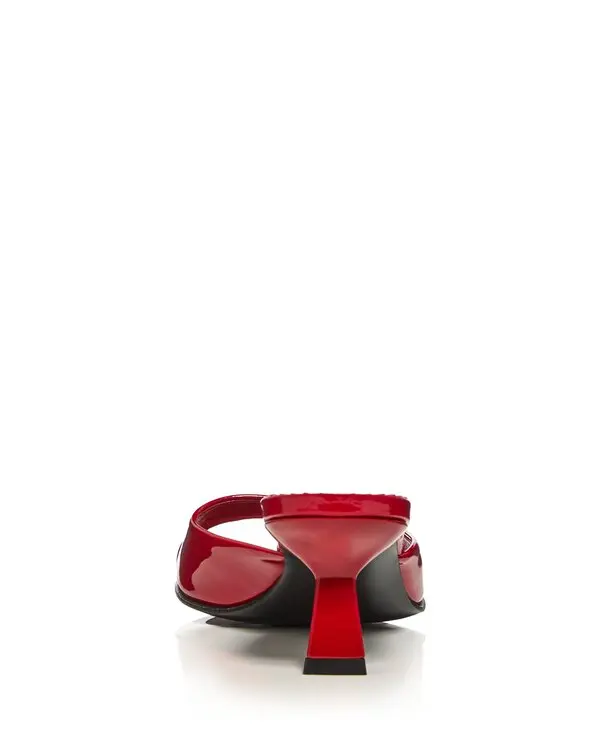 NODALETO Kitten Heel Mules - Red