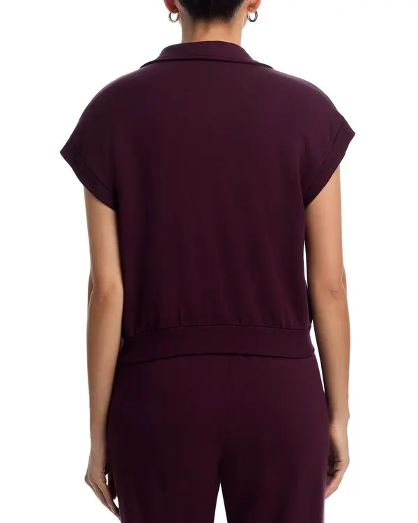 Splits59 Evie Fleece Polo Tee - Dark Cherry