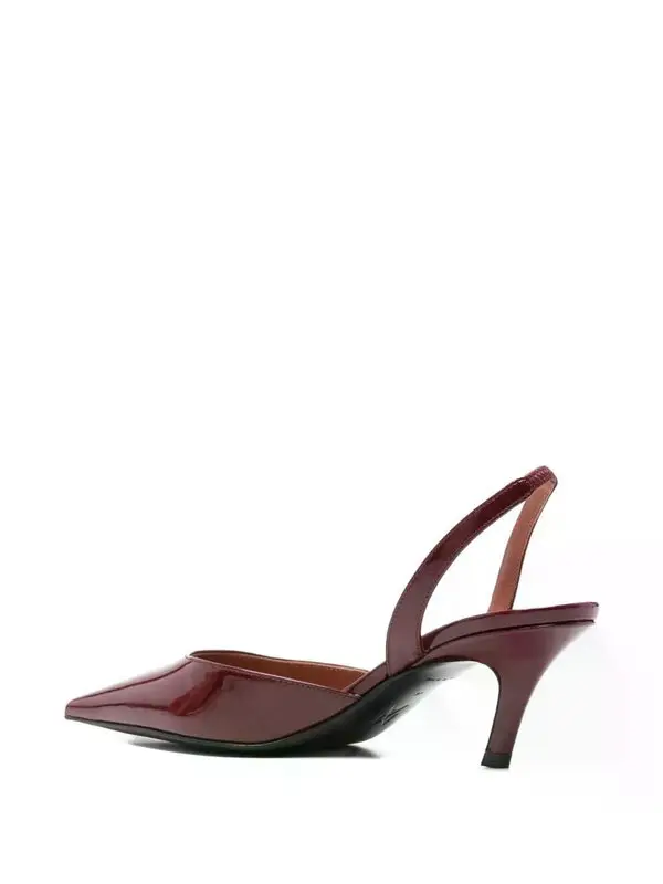 Amina Muaddi Pointed-toe Slingback Pumps - Red