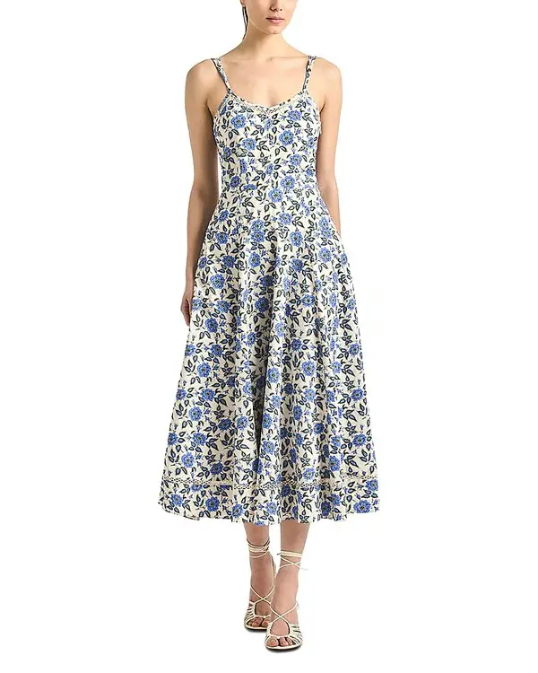Derek Lam 10 Crosby Adair Printed Dress - Blue Bell