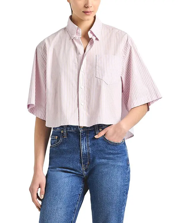 Derek Lam 10 Crosby Ember Cropped Button Shirt