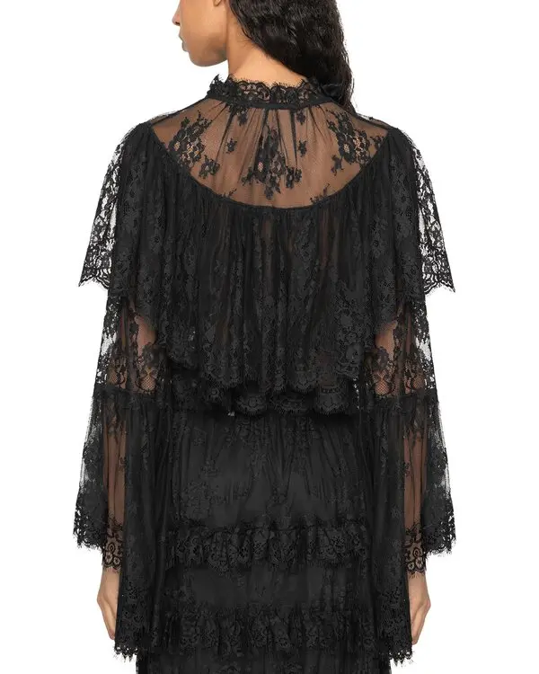 Sea Holden Lace Long Sleeve Blouse - Black