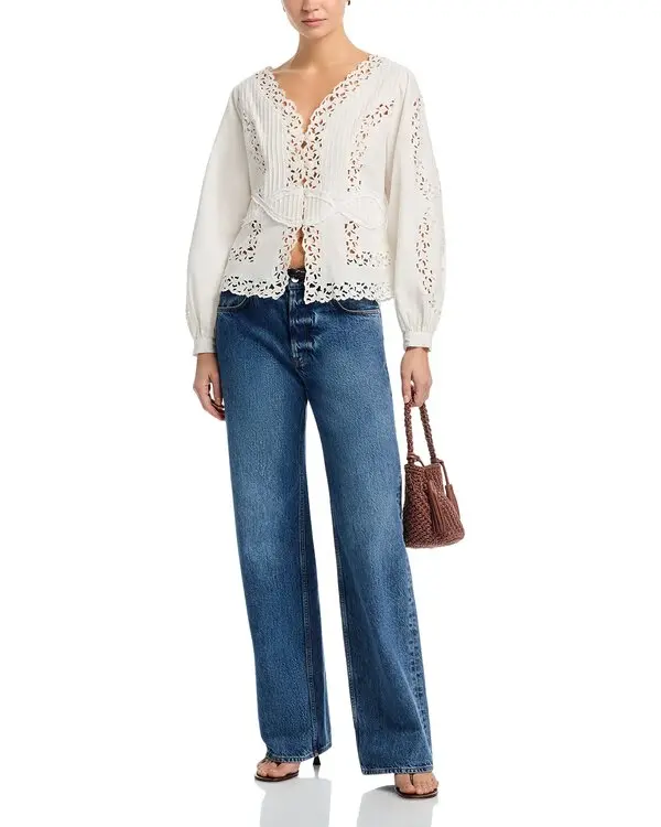 Sea Sofia Embroidered Long Sleeve Blouse