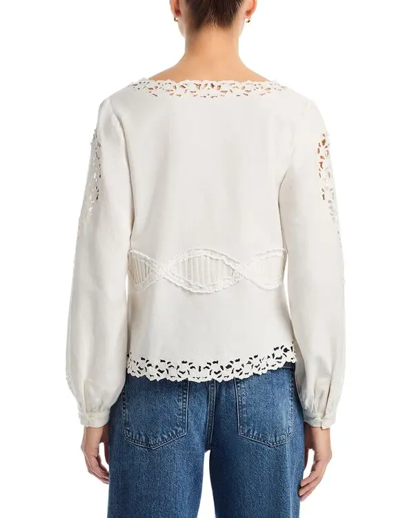 Sea Sofia Embroidered Long Sleeve Blouse