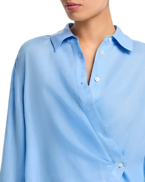 Veronica Beard Perezzi Linen Shirt - Blue Jay