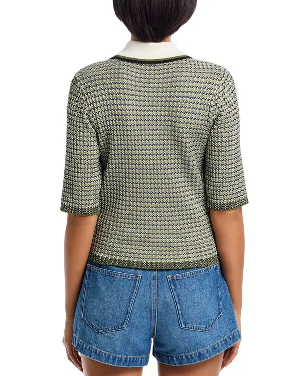Veronica Beard Soza Polo Top - Navy/cactus