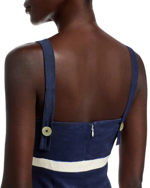 Veronica Beard Ella Midi Dress - Navy/dove