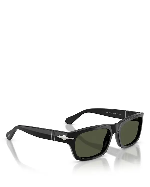 Persol Rectangular Sunglasses, 58mm - Black