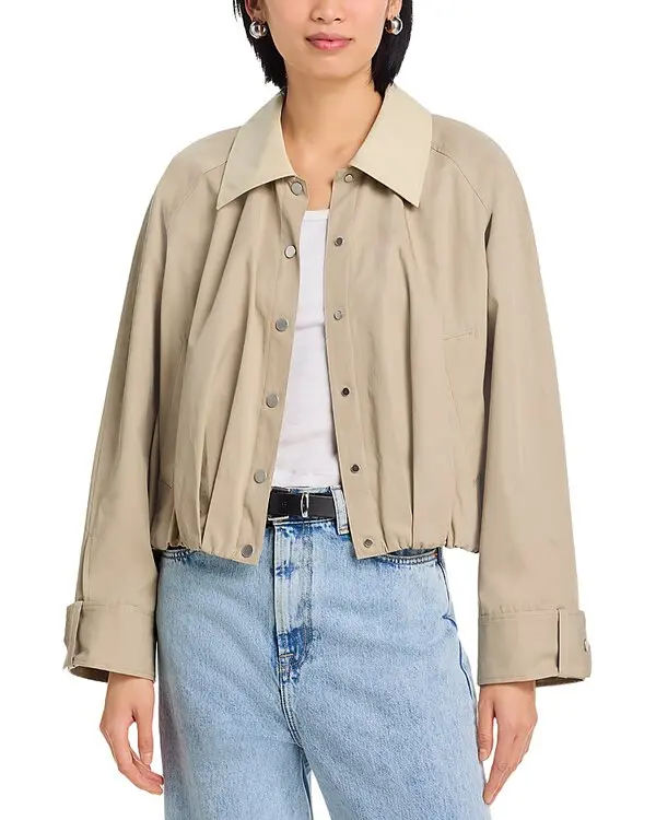 3.1 Phillip Lim Snap Front Blouson Bomber Jacket - Khaki