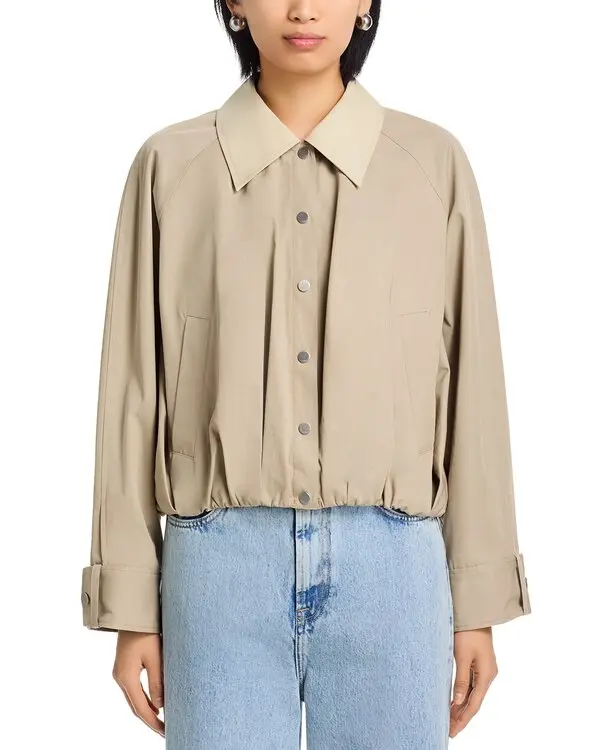 3.1 Phillip Lim Snap Front Blouson Bomber Jacket - Khaki