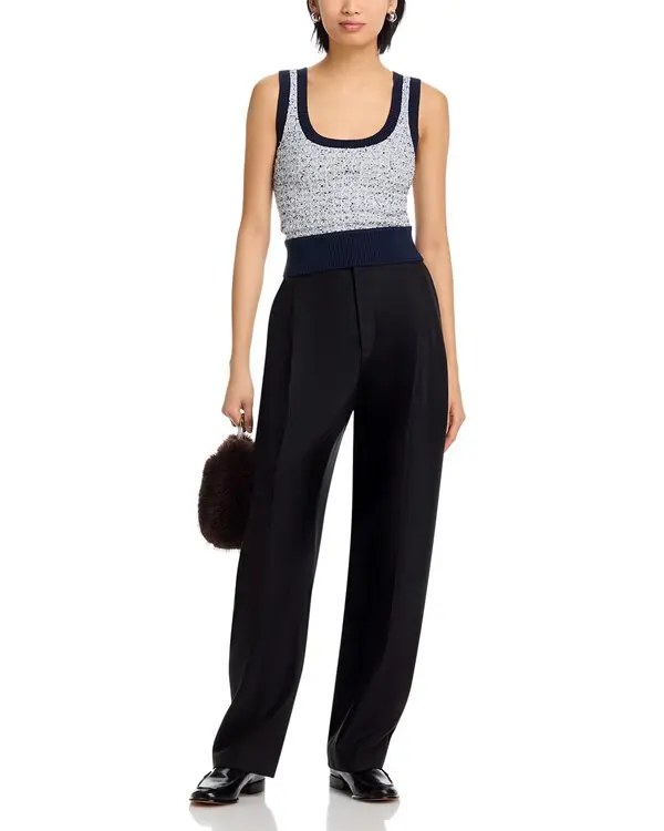 3.1 Phillip Lim Boucle Tweed Scoop Neck Tank - Midnight