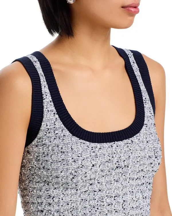 3.1 Phillip Lim Boucle Tweed Scoop Neck Tank - Midnight