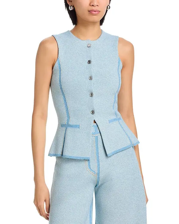 3.1 Phillip Lim Denim Effect Button Front Vest