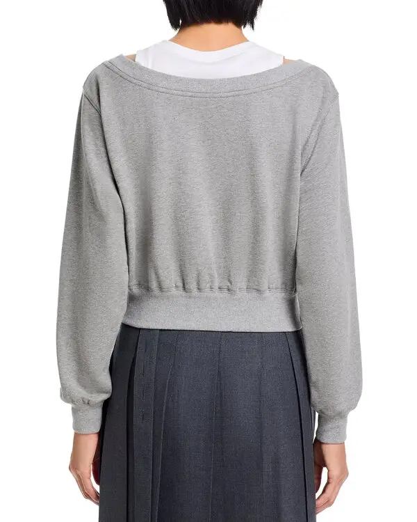 3.1 Phillip Lim Long Sleeve Embellished Layered Sweatshirt