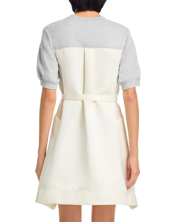 3.1 Phillip Lim Elbow Sleeve Sweatshirt Dress - Light Grey Medium