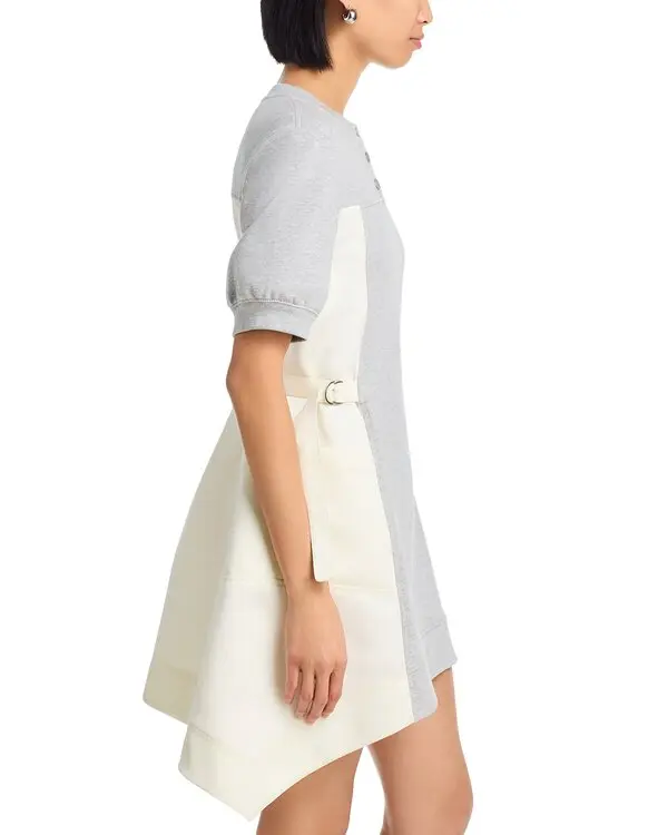 3.1 Phillip Lim Elbow Sleeve Sweatshirt Dress - Light Grey Medium