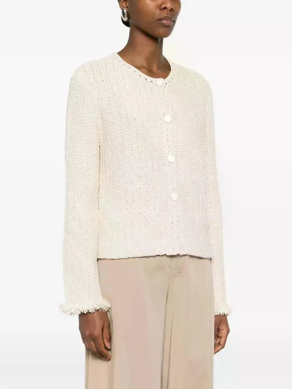 Emporio Armani Textured Fringed Hem Jacket