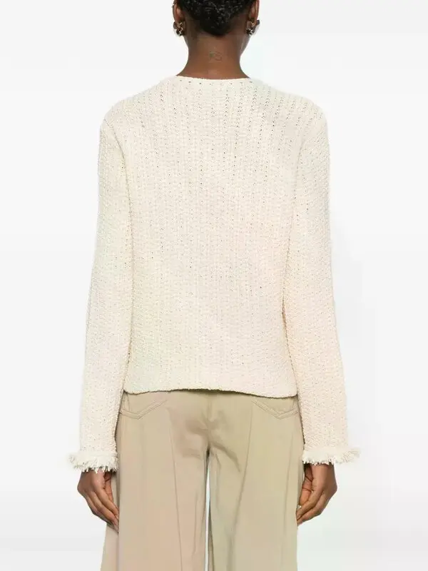 Emporio Armani Textured Fringed Hem Jacket