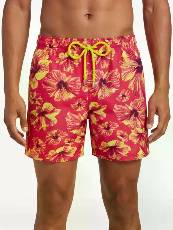 Vilebrequin Floral-print Swim Shorts - Red