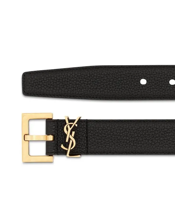 Saint Laurent Cassandre Belt With Square Buckle - Noir
